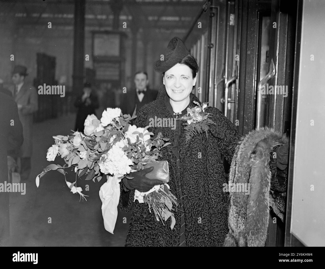 At Waterloo Station leaving for U.S.A. Miss Harriet Cohen the prominent ...