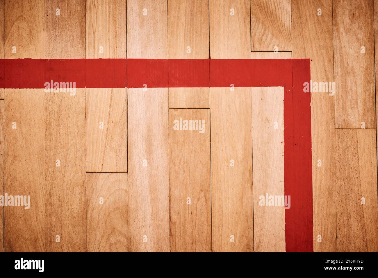 Above, squash court and wood, red marking and flooring for background ...