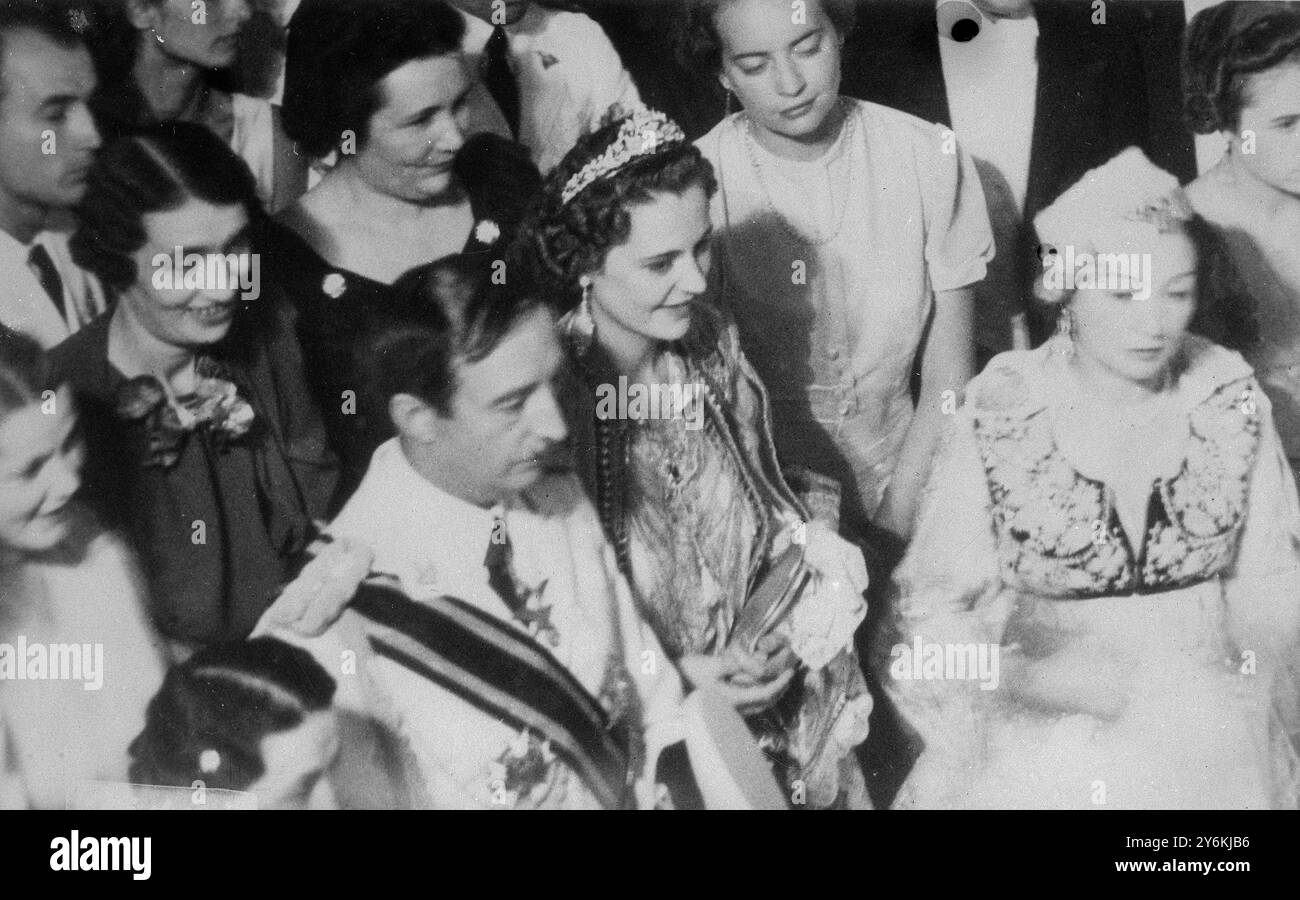 King Zog of Albania and his young Queen, Geraldine, gave a gala ...