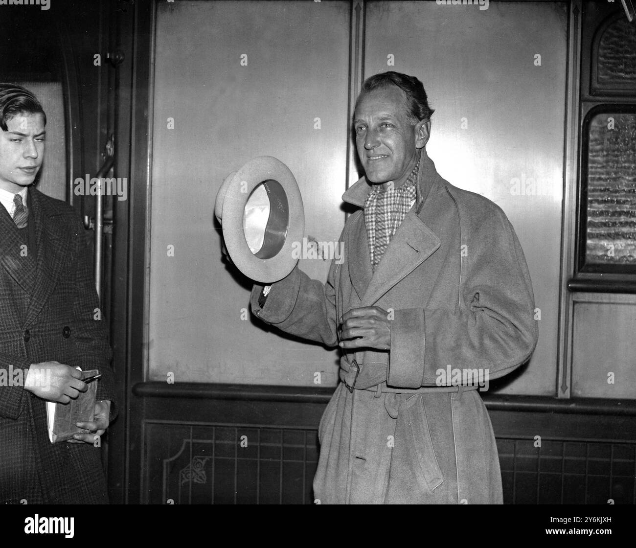 Otto Kruger, film star at Waterloo Station on 31 December 1936 - Otto ...