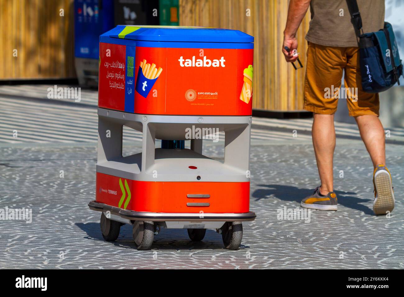 United Arab Emirates, Dubai, Expo 2020. Talabat delivery robot Stock ...
