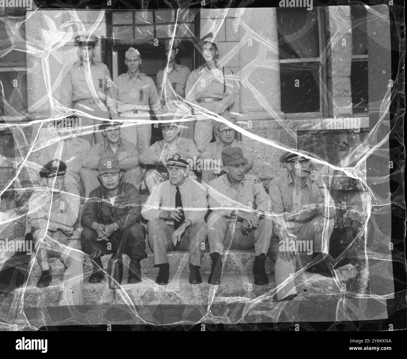 First group of UN delegates meet in Korea c.1950-3 Damaged negative ...