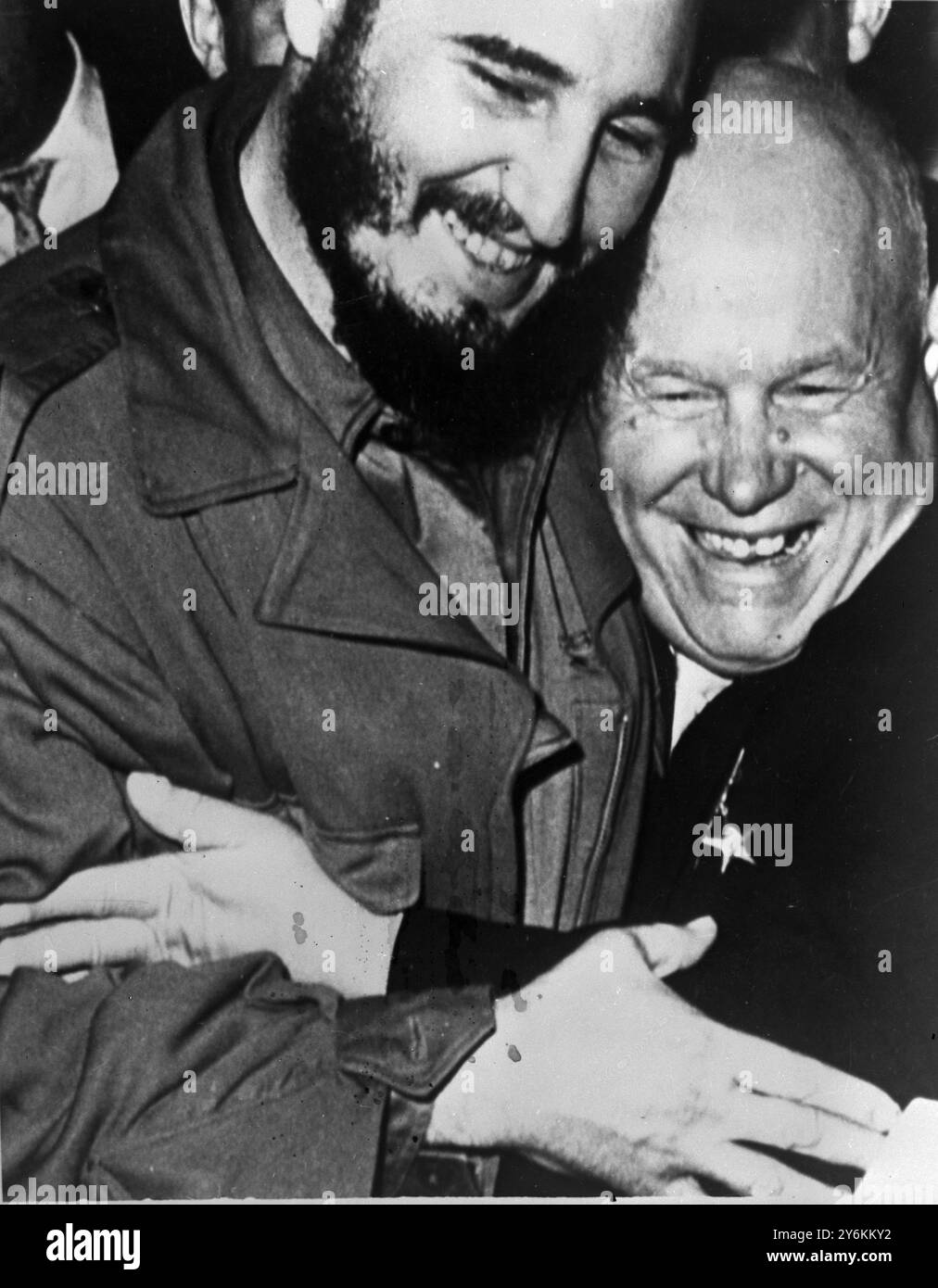 Communist leaders embrace - New York - 21 September 1960 Cuban Premier ...