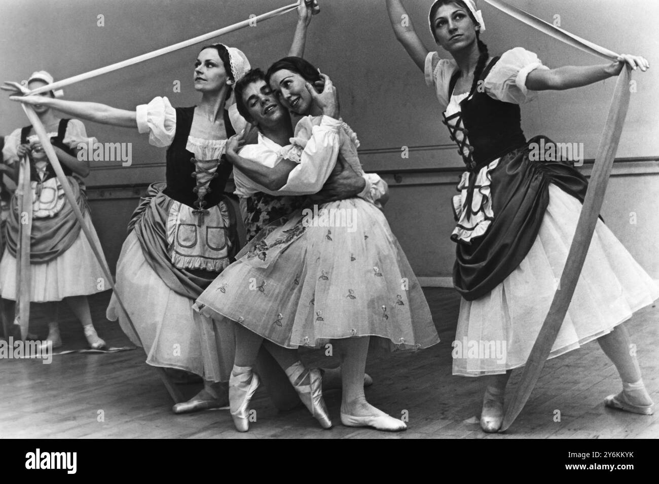 Nadia Nerina and Christopher Gable (foreground) with members of the ...