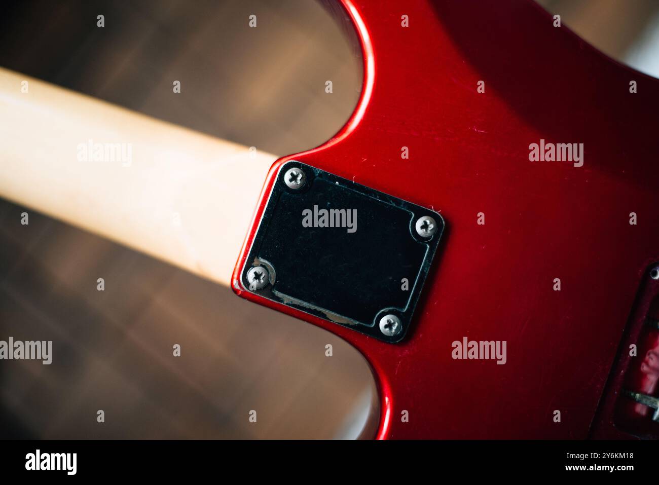 red guitar body, back view Stock Photo - Alamy