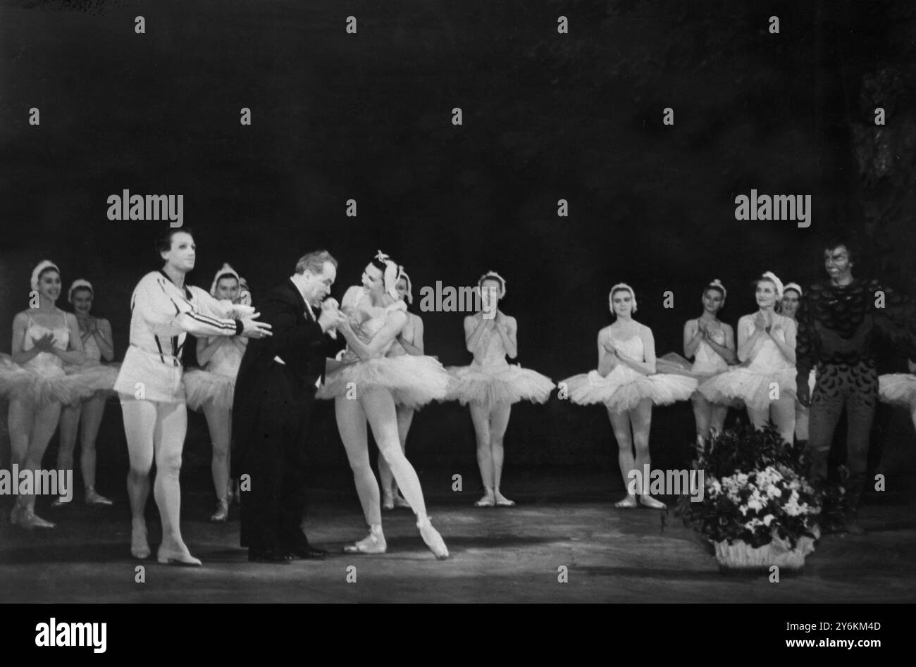 Conductor Mr. Yuri Faier kisses Beryl Grey after her first appearance ...