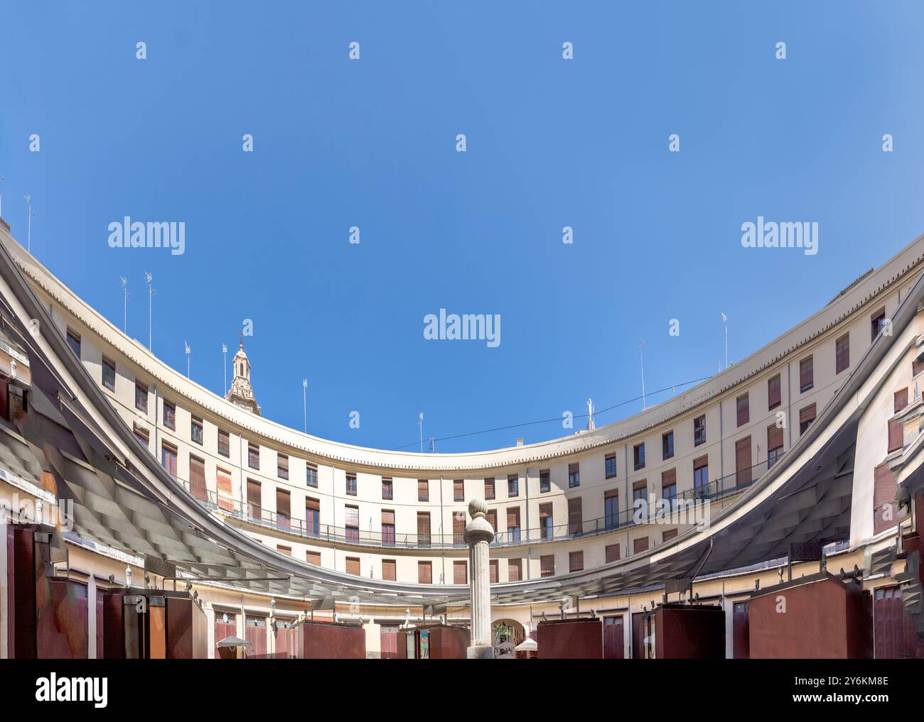 historic Plaza Redonda, Round square, Valencia downtown, Spain Stock ...