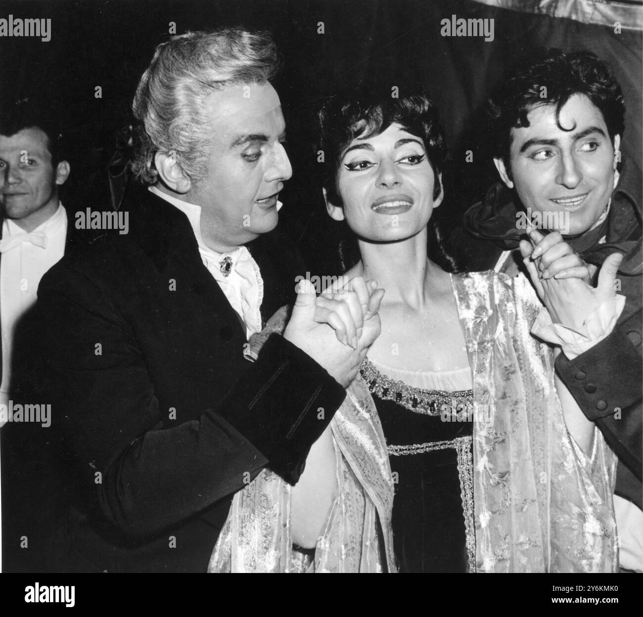 MARIA CALLAS 1965 with Tito Gobbi (left) and Renato Cioni after Royal ...