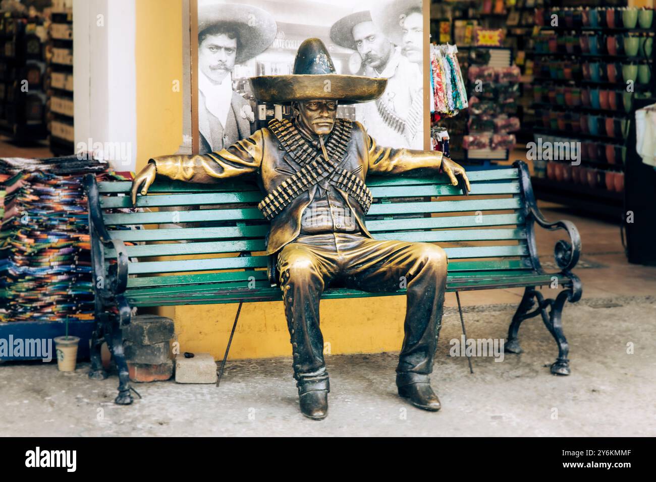 Mexico, Quintana Roo state, Riviera Maya, Playa del Carmen. Statue of ...