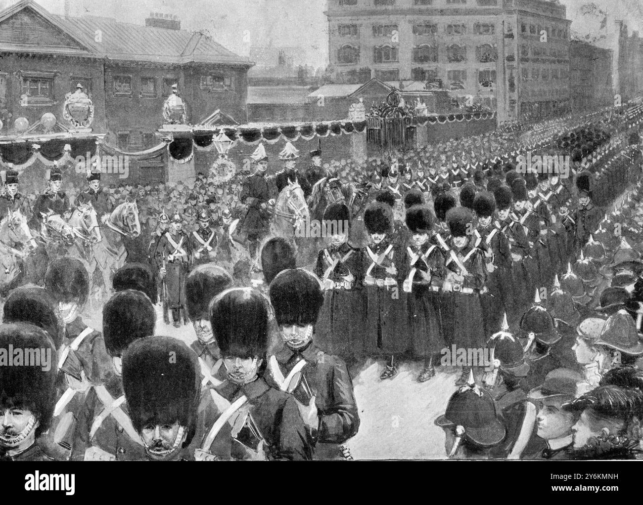 The Funeral of Queen Victoria. London's regiments in the procession ...