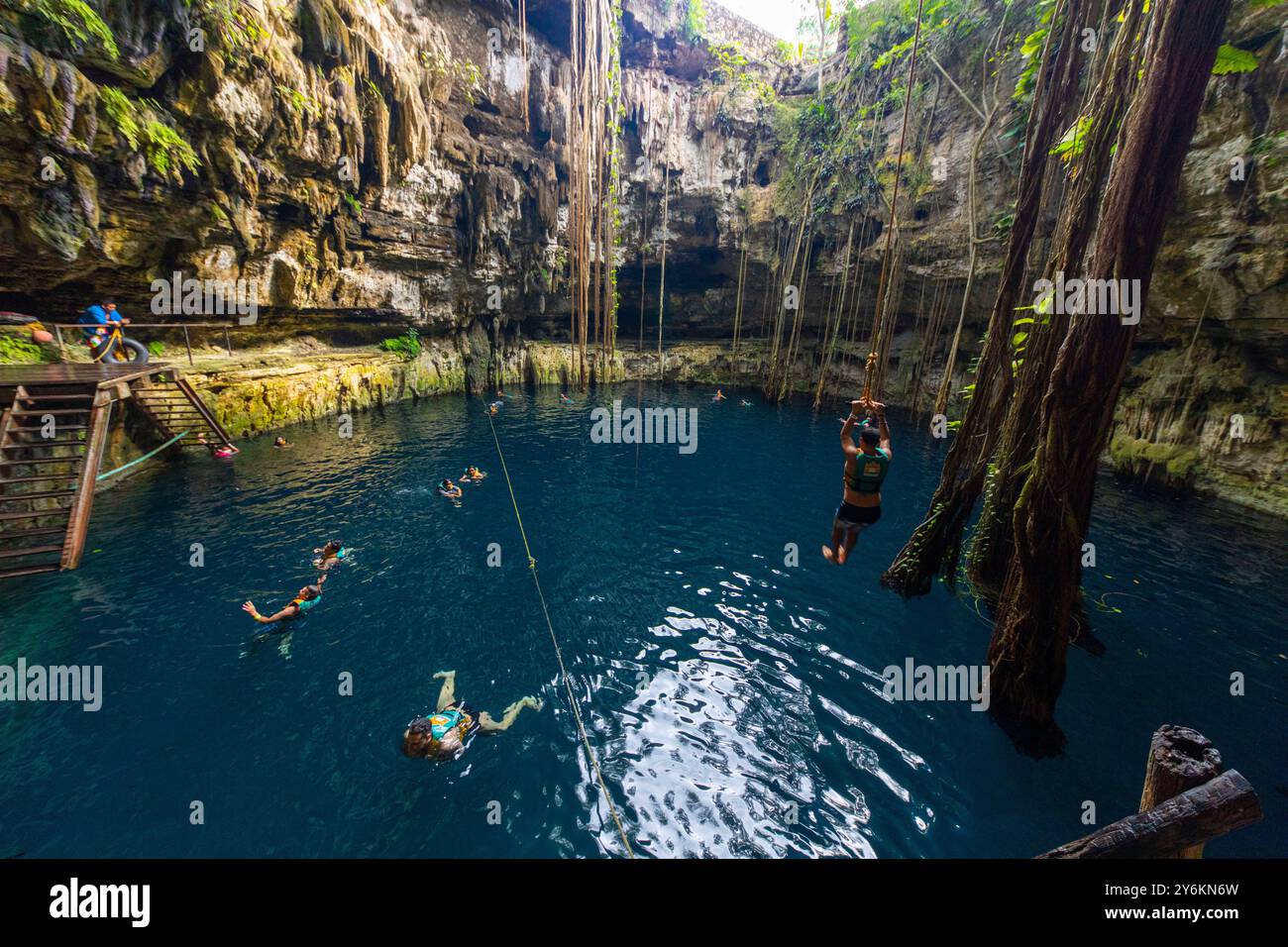 Mexico, State of Yucatan. Cenote San Lorenzo Oxman Stock Photo - Alamy