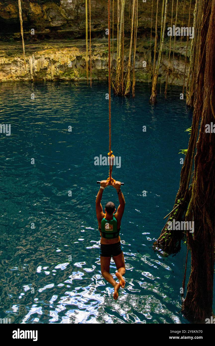 Mexico, State of Yucatan. Cenote San Lorenzo Oxman Stock Photo - Alamy
