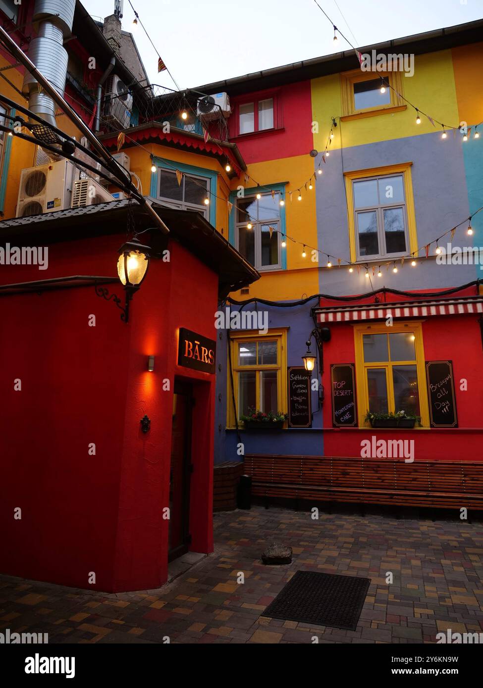Colourful Bar in Riga, Latvia Stock Photo - Alamy