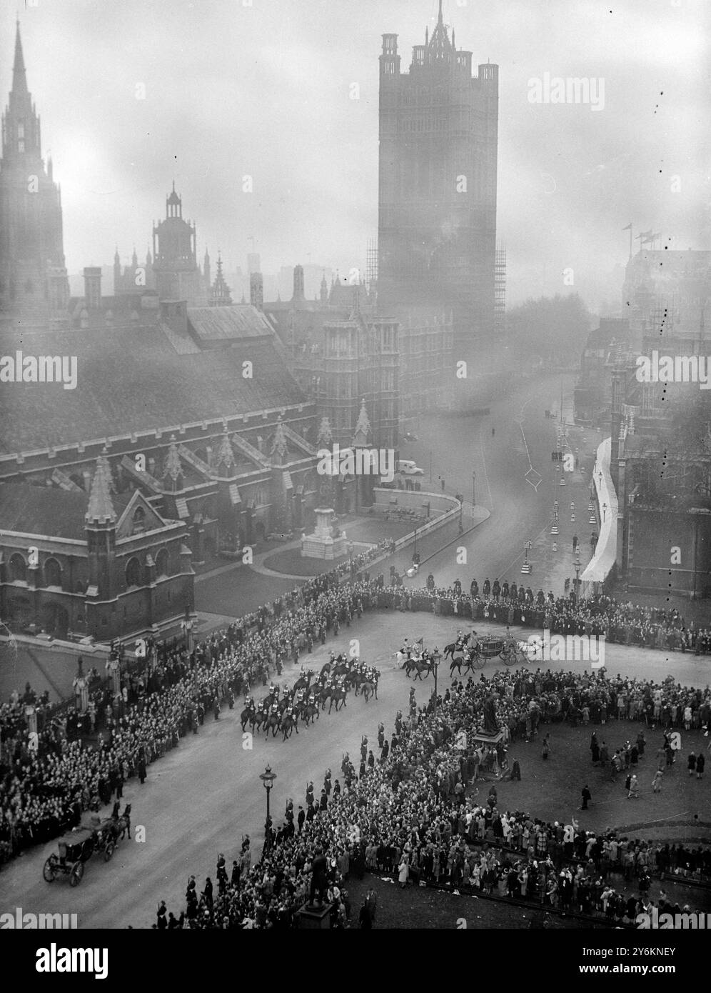 Royal Wedding. The Irish State Coach seen in Parliament Square ...