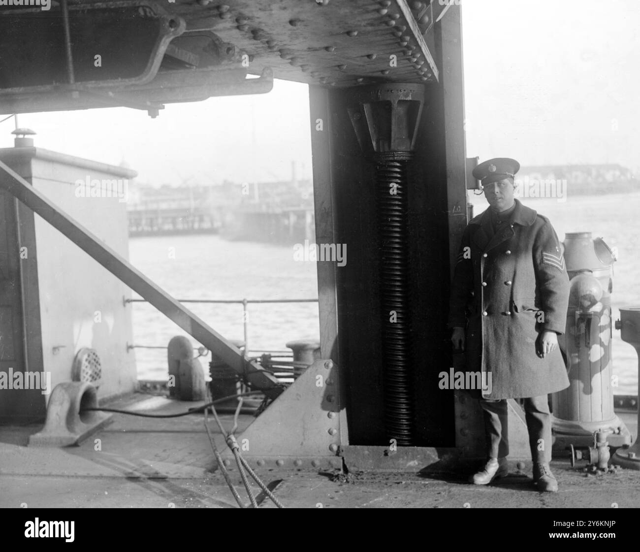 Train Ferry Service. Showing one of the enormous screws on which the ...