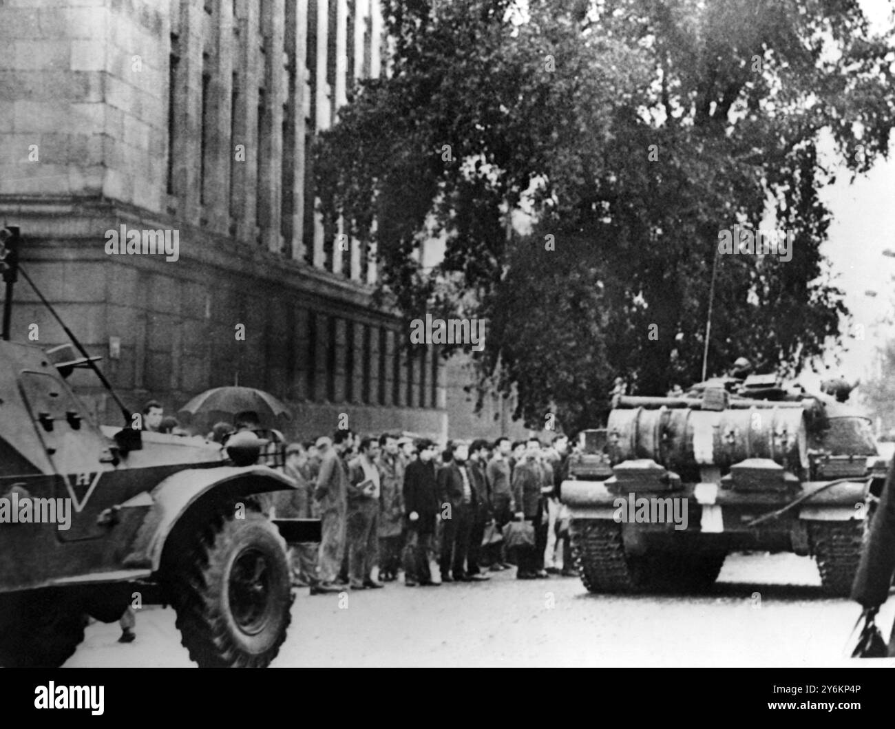 Prague Spring 1968 Czechoslovak citizens look silently on as Russian ...