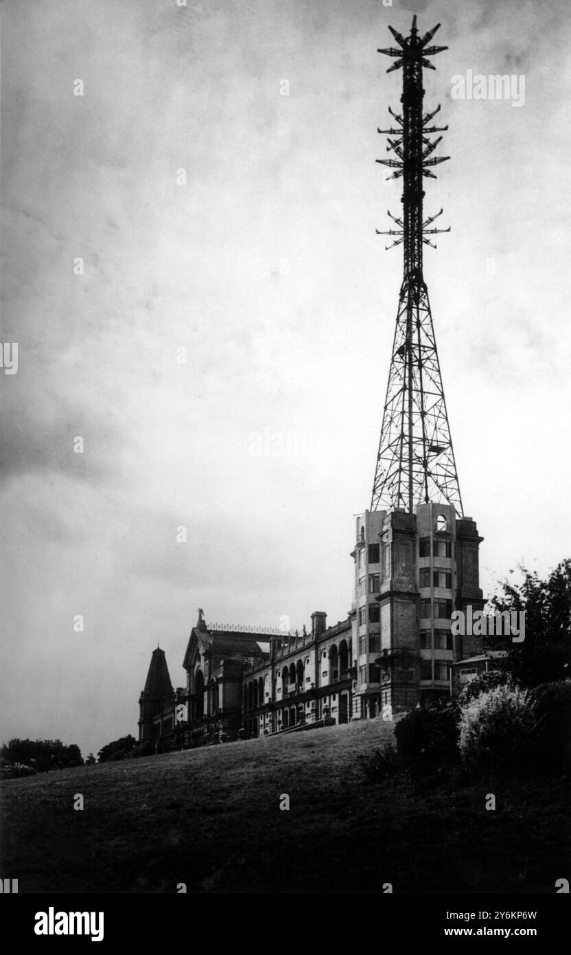 London. Alexandra Palace television transmitting station. 1950's Stock ...