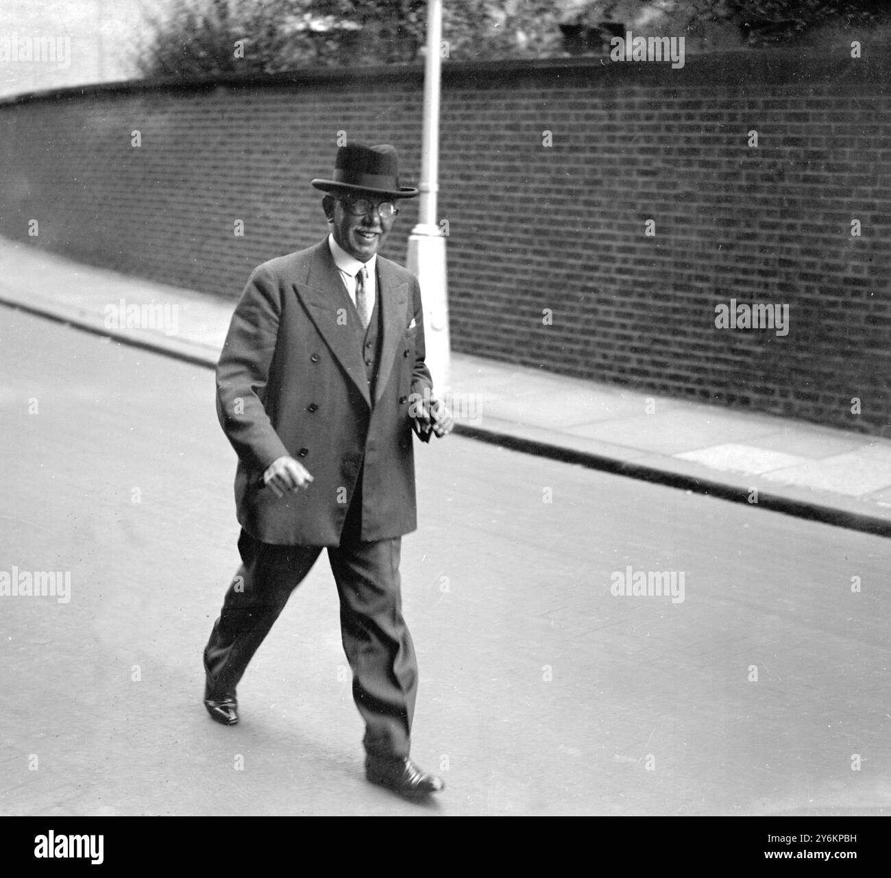 Mr J.H. Thomas attends a Cabinet Meeting at Downing Street in 1933 ...
