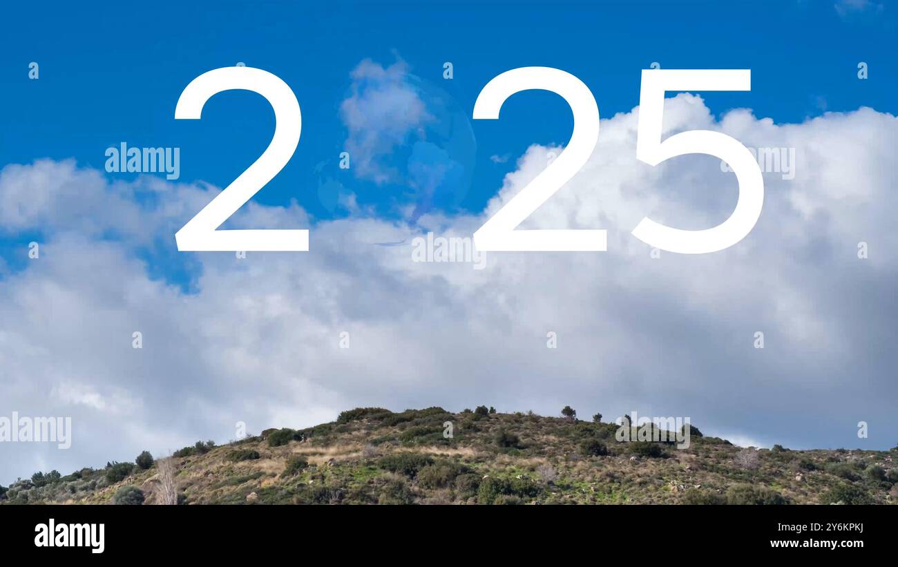 2025 New Year concept. Environmental technology concept. Sustainable ...