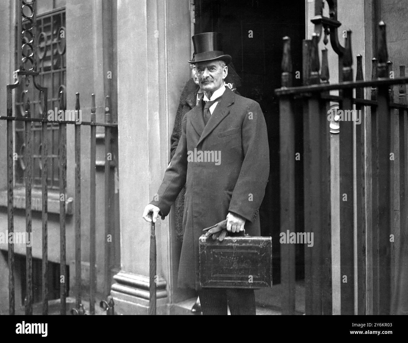 Budget Day, 1937 Mr Neville Chamberlain, accompanied by his wife , Mrs ...