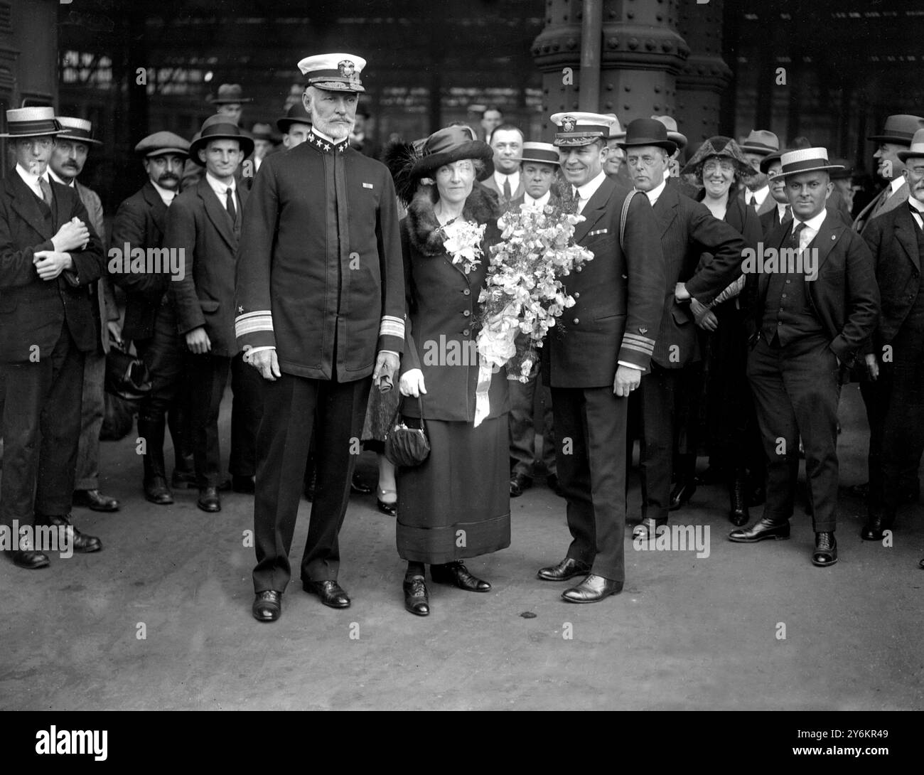 Admiral Sims leaves for Rome. Admiral William Sims, Mrs Sims and ...