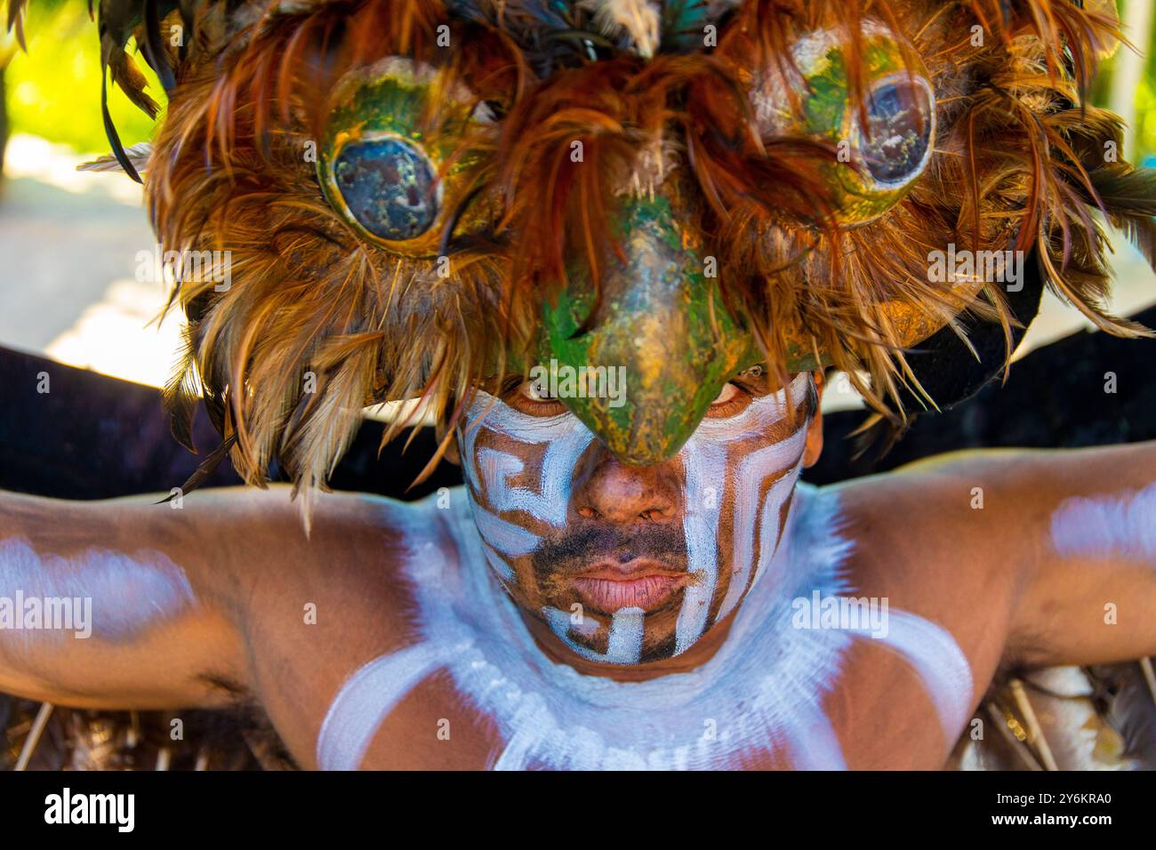 Mexico, Quintana Roo, Tulum. Show, man in Mayan costume Stock Photo - Alamy