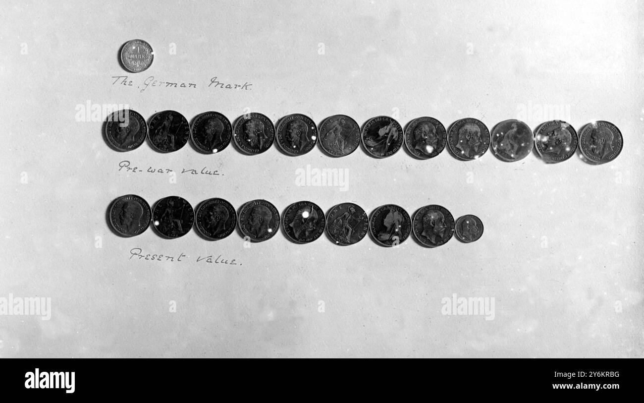 The depreciation of the German mark 1920s Stock Photo - Alamy