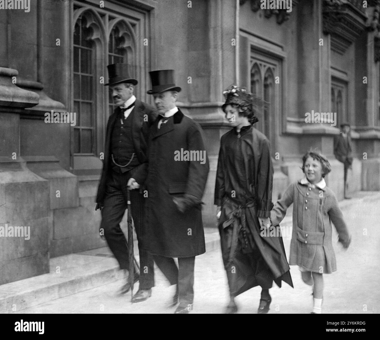 Budget Day - Mr Reginald , Mrs and Master McKenna going to the House of ...