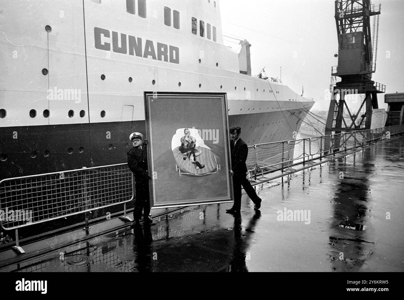 Southampton: A "Portrait of PL" by Francis Bacon, being carried aboard ...