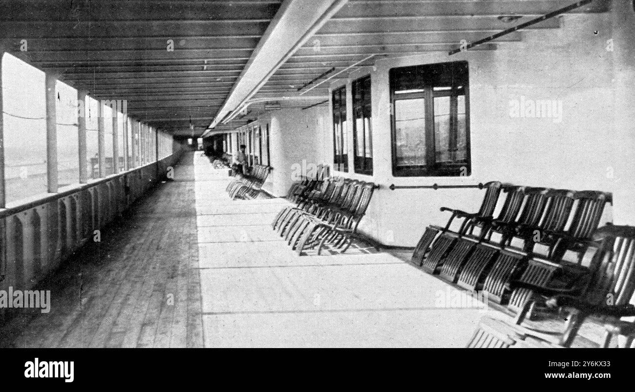 On the world's biggest ship: The promenade deck of the "Titanic. 20 ...