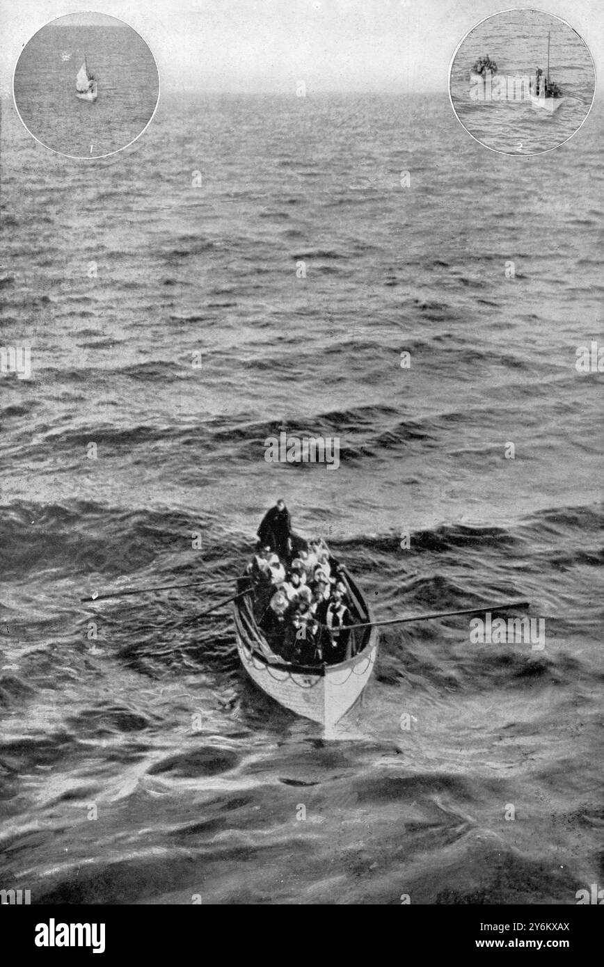 Saved by "S.O.S.": "Titanic" survivors in the life-boats. 1. Under the ...