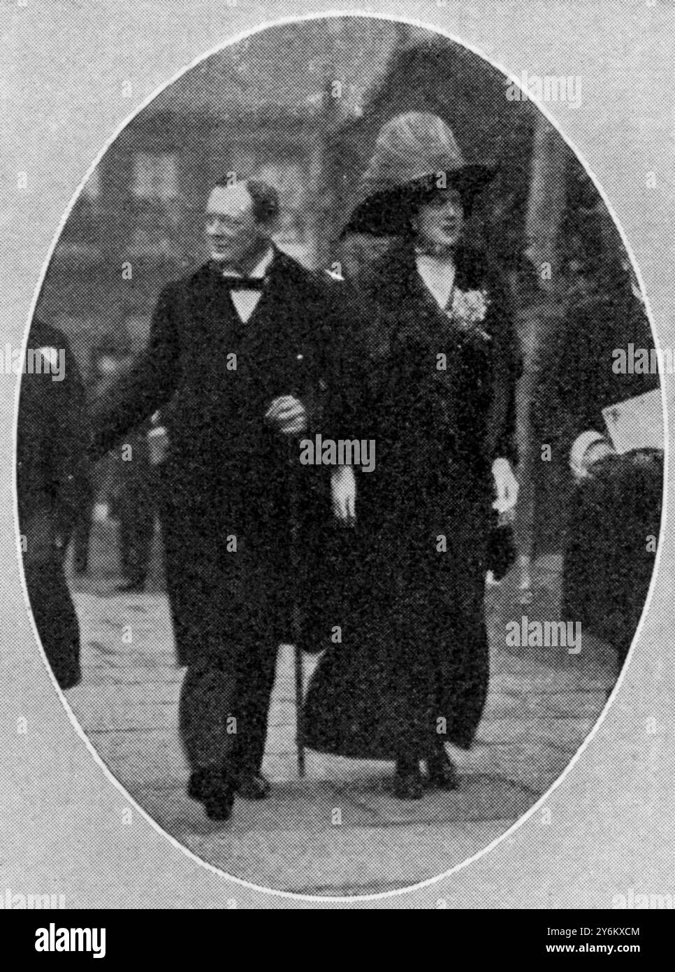 Mr & Mrs Winston Churchill on their way to open the new wing of the ...