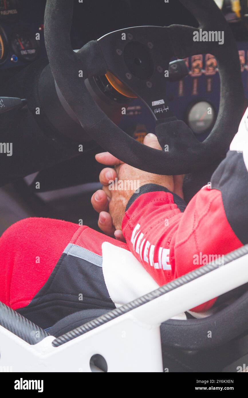 Car race. Pilot at the wheel Stock Photo - Alamy