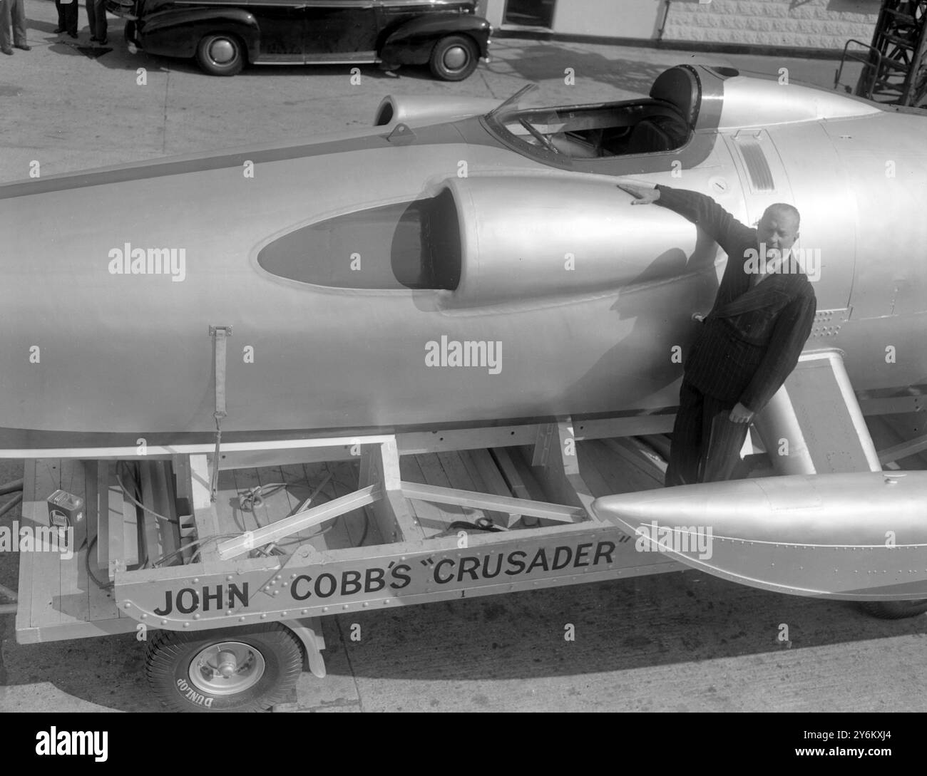 New Malden, Surrey: Driving ace John Cobb, with his revolutionary speed ...