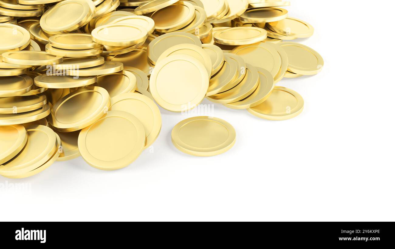 Gold coins isolated on white background. Blank. 3d illustration Stock ...