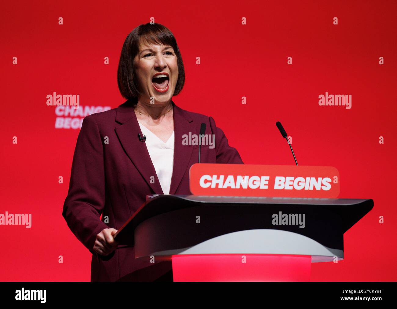 Rachel reeves speech at labour party conference hi-res stock ...