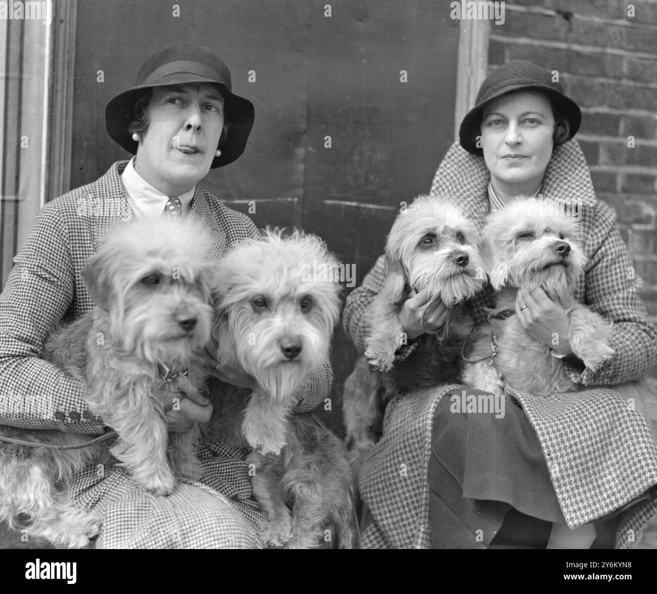 National Terrier Show at Olympia, London. Mrs Haworth (left) and Mrs ...