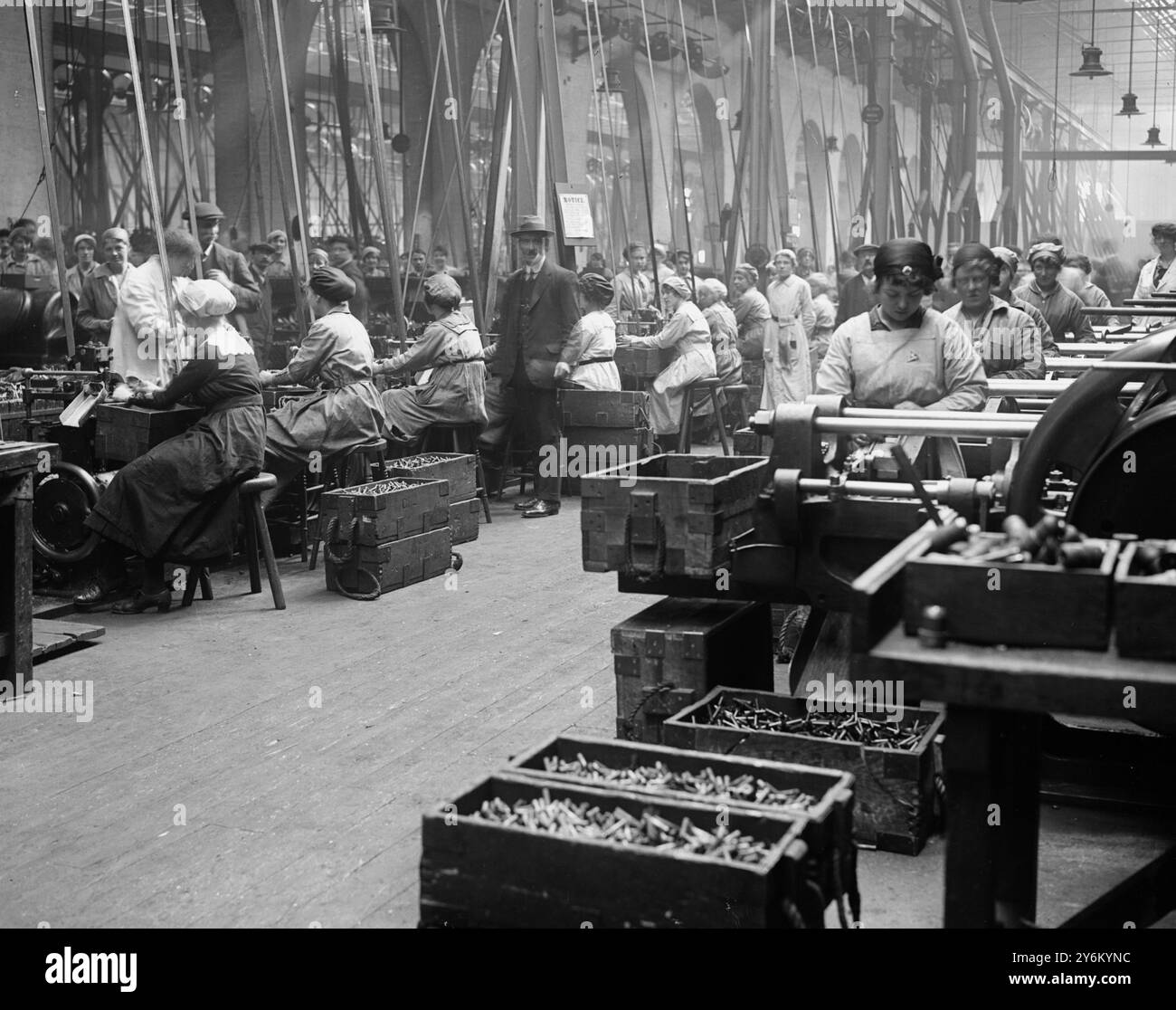 Easter at Woolwich, south-east London. Munitions work over the holiday ...