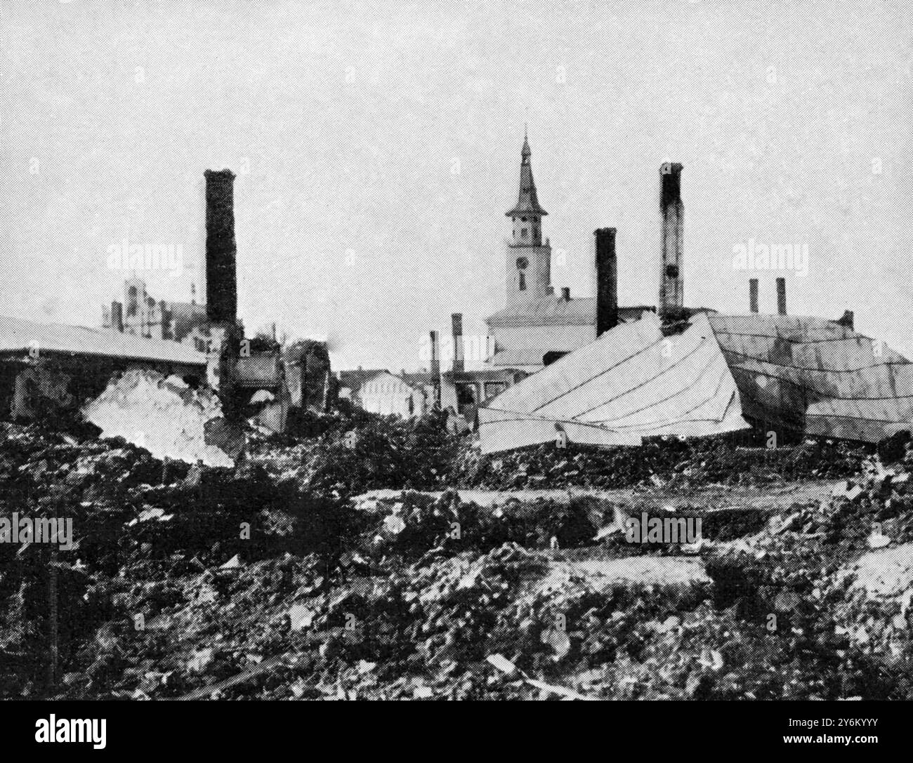 Churches and public buildings spared by Russian guns : a bombarded town ...