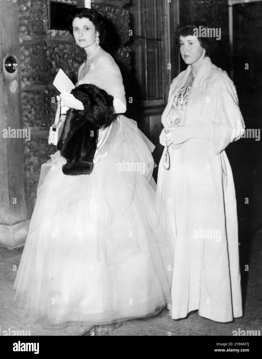 London: Miss Chelsey Lloyd (left), in pink tulle, and Miss Susan ...