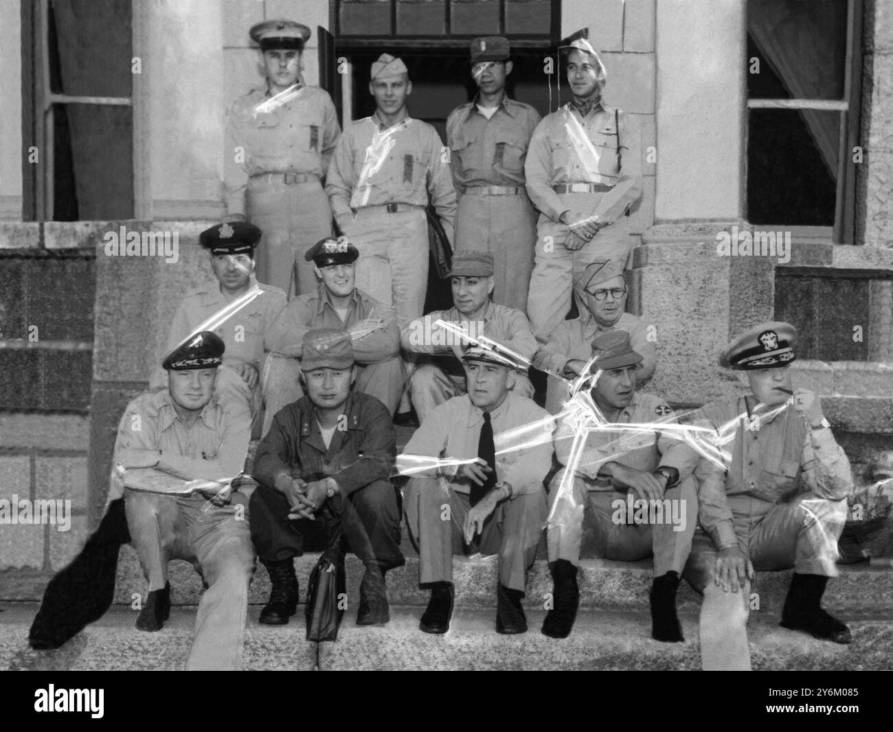 First group of UN delegates meet in Korea c.1950-3 Reticulated picture ...