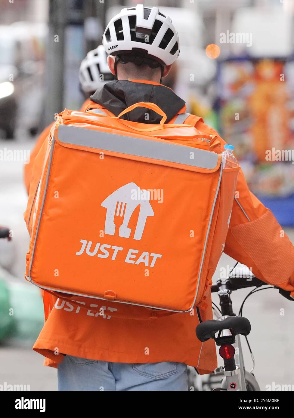 Just Eat delivery riders in London. Picture date: Thursday September 26 ...