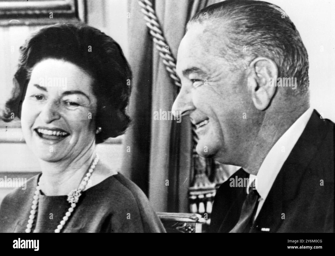 Washington, D.C. USA: President Lyndon B. Johnson of America, and the ...
