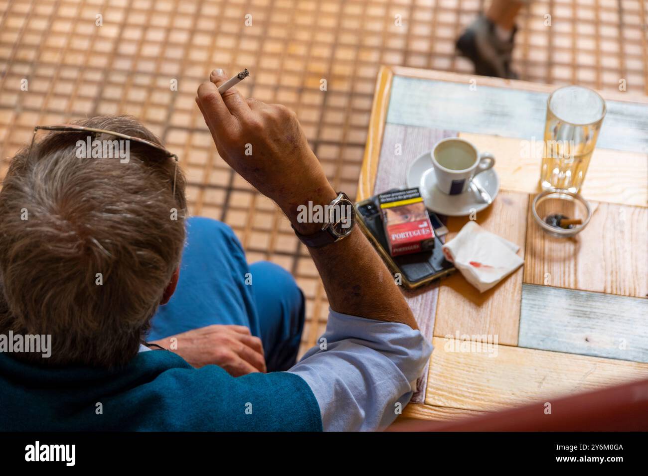 Cigarette coffee terrace hi-res stock photography and images - Alamy