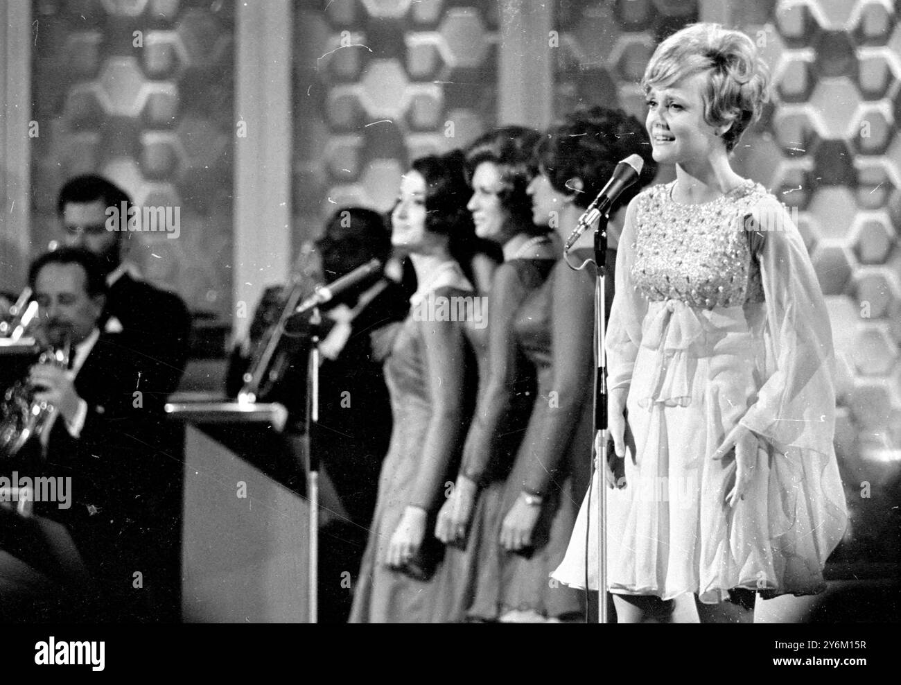 Vienna: German Inge Bruck seen singing during the 1967 Eurovision Song ...