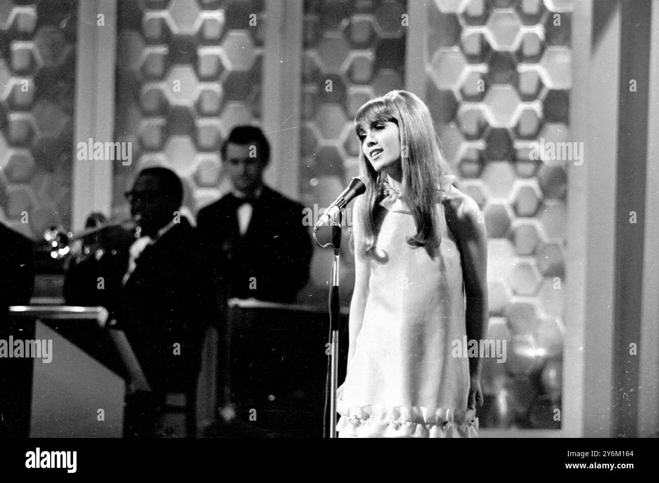 Vienna: Swiss Geraldine seen singing during the 1967 Eurovision Song ...