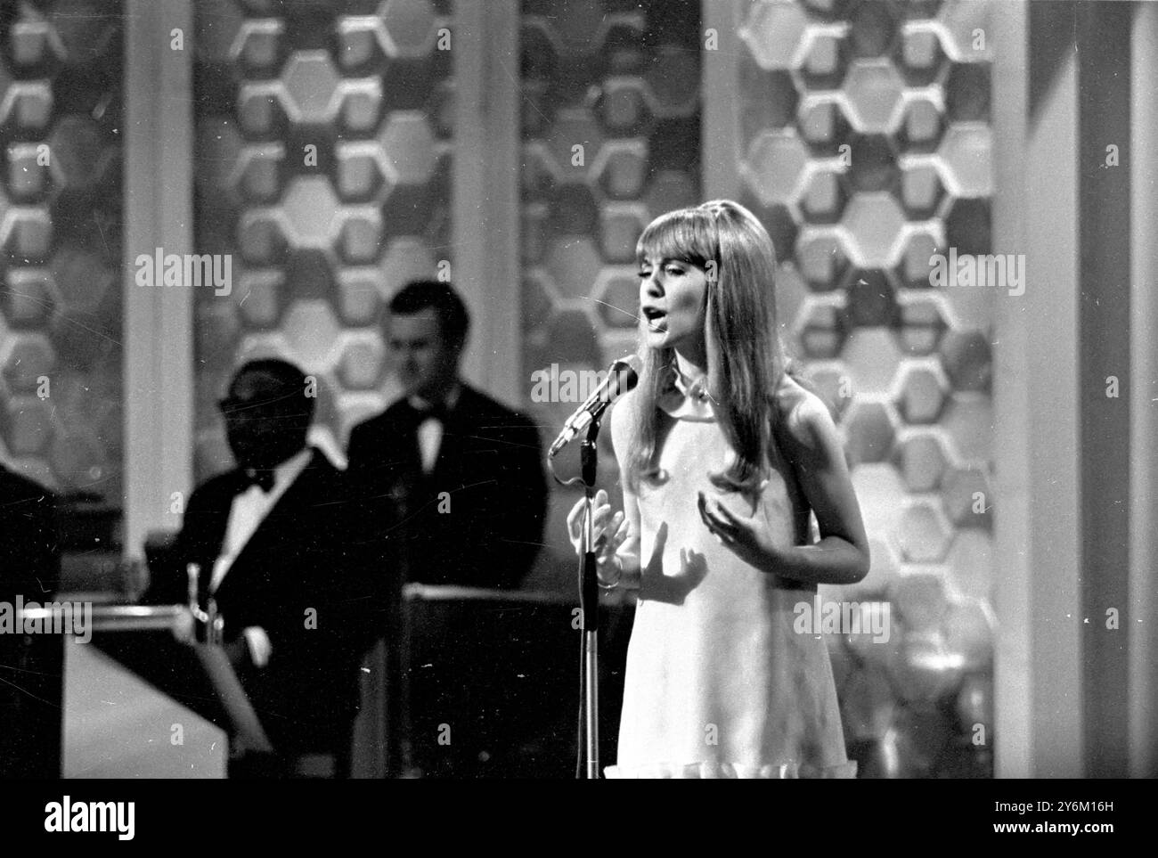 Vienna: Swiss Geraldine seen singing during the 1967 Eurovision Song ...