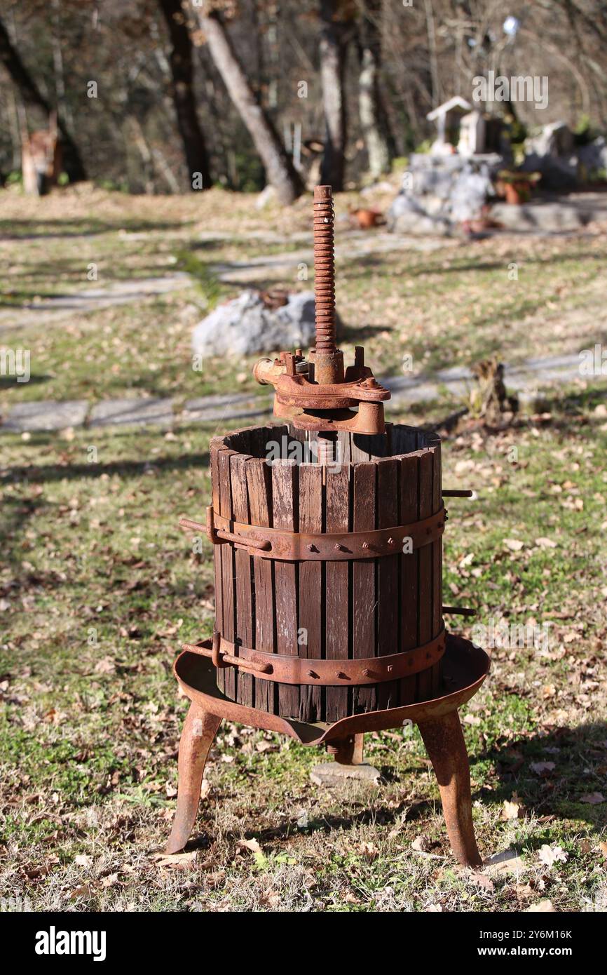 An ancient wine press Stock Photo - Alamy