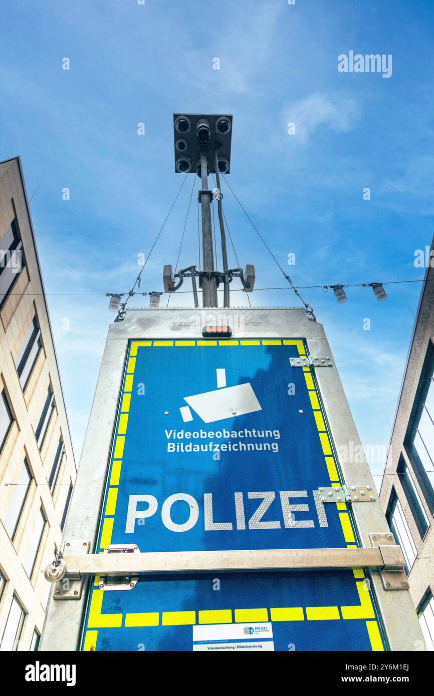 Germany, 360 degree surveillance camera in the city center, German ...