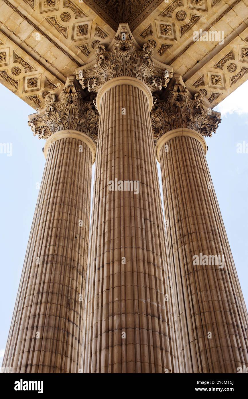 France, Paris, 5th arrondissement, Pantheon, Corinthian columns at the ...
